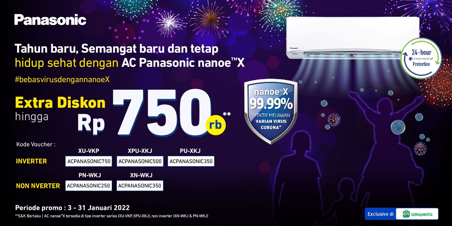 AC - Extra Diskon up to 750Rb Tokopedia (New Year)_Panasonic AC ...